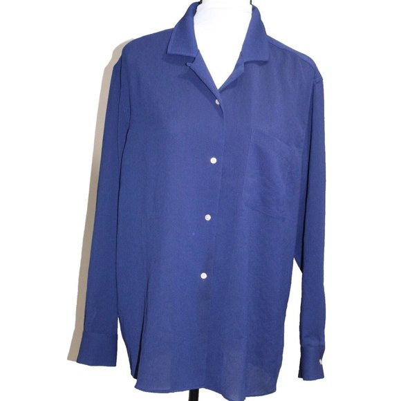 Wilfred Tops Wilfred Womens Cobalt Blue Cotton Loop Collar Long